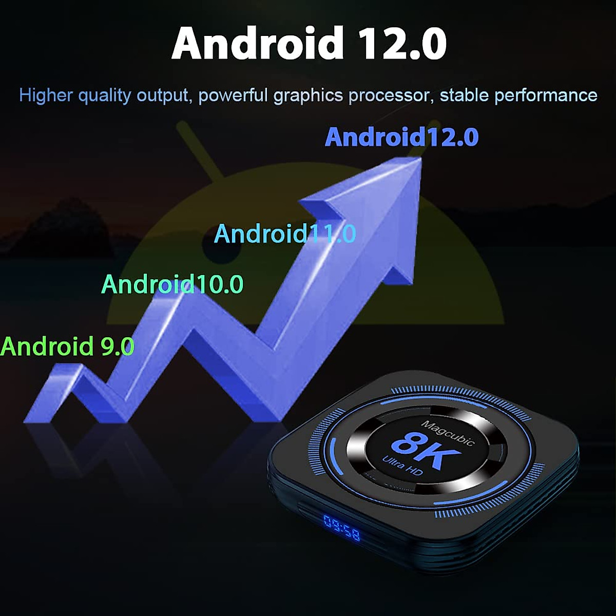 Android Tv Box 10.0 4GB RAM 64GB ROM with 2.4G 5G WiFi Tv Box Support 3D 4K 6K USB2.0 H.265 BT4.1 with Mini Keyboard