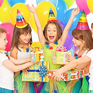 Geyoga 60 Pieces Birthday Party Hats Rainbow Birthday Hats for Kids Paper Cone Hats for Adults Fun Colorful Party Hats Happy Birthday Cap Art Craft Caps for Kids Adults Birthday Party Supplies