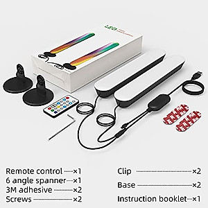 Smart LED Light Bars 2 PCS, Light Bar Dimmable Color Changing with Music Sync, Ambient Lighting Compatible with Alexa and Google Assistant, Gaming Lights with WiFi APP