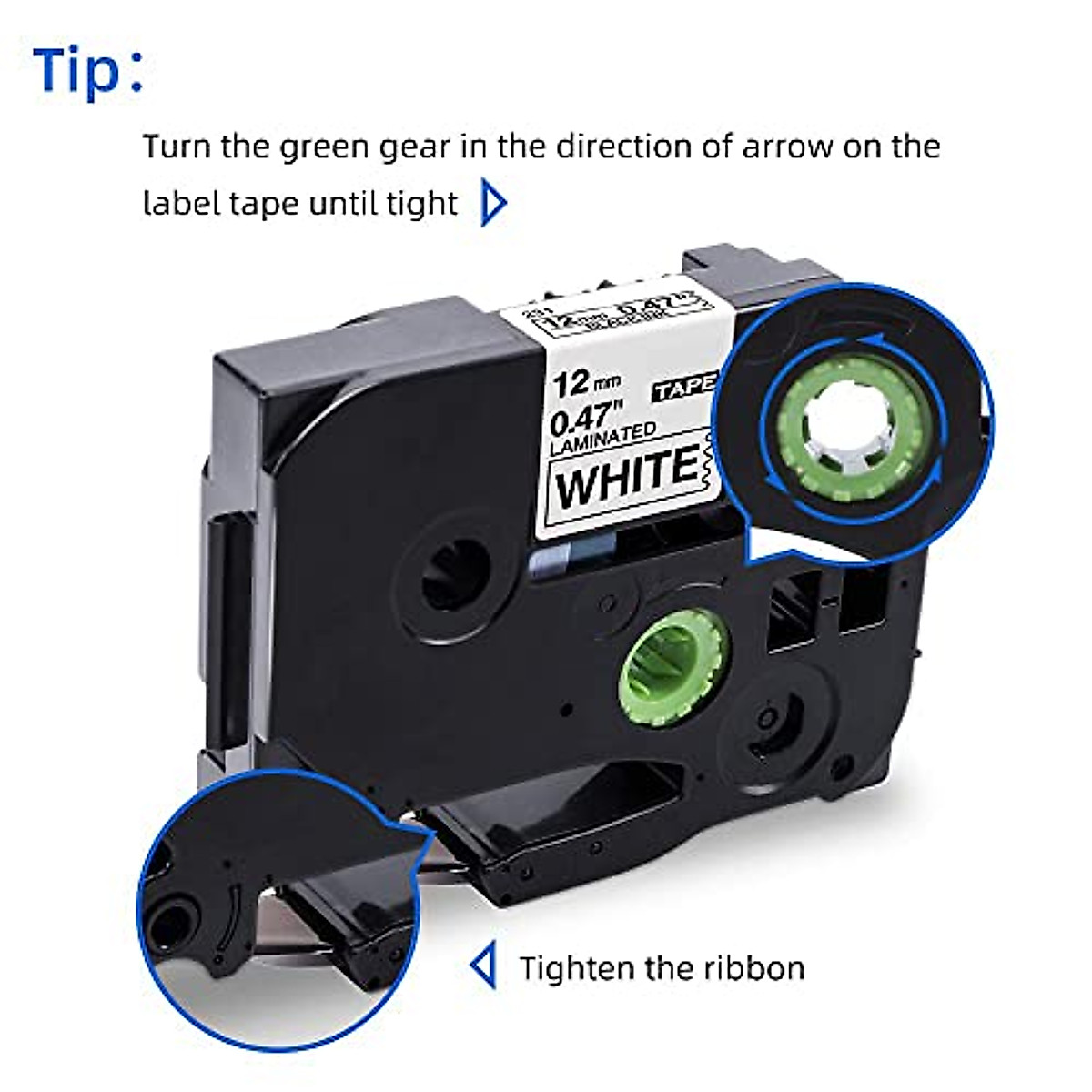MarkDomain Compatible Label Tape Replacement for Brother P Touch Tze-131 Tze-231 Tze-335 Label Tape 12mm 0.47" (Black on Clear/White&White on Black) for P Touch PT-D210 Label Maker, Laminated, 3-Pack