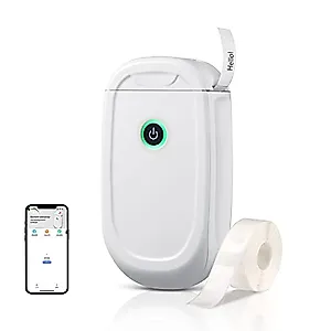 Dartwood Label Maker - Mini Portable Bluetooth Label Printer Machine for Your Home or Office (White)