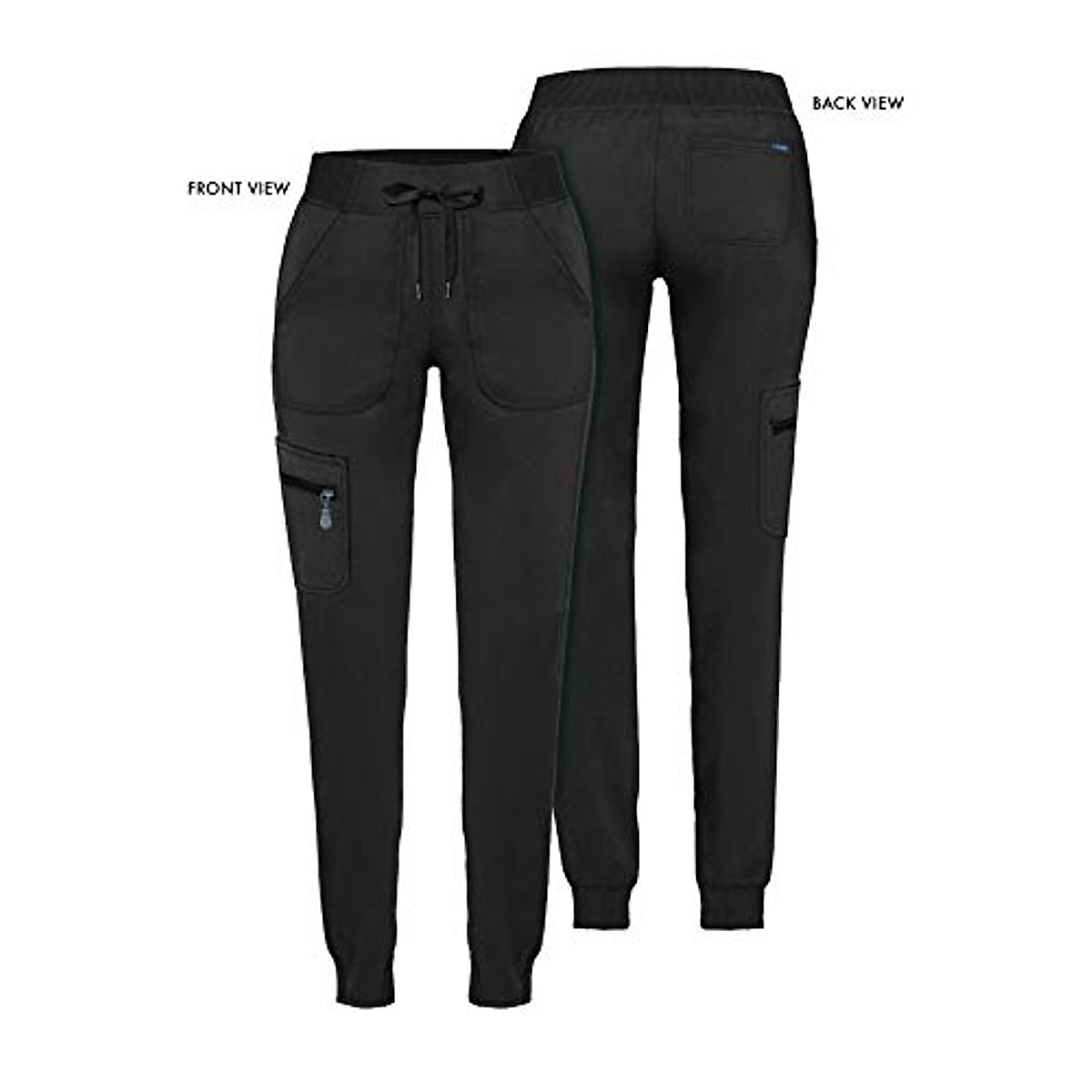 Adar Pro Scrubs for Women - Ultimate Yoga Jogger Scrub Pants - P7104 - Black - M