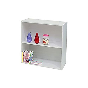 K and B Furniture Co Inc White Wood 2 Tier Bookcase