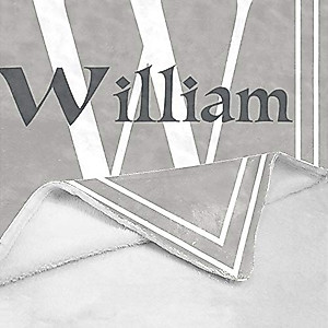 CUXWEOT Custom Blanket with Name Text Personalized W Letter Soft Fleece Throw Blanket for Gifts (50 X 60 inches)
