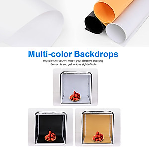 ZKEEZM Photo Studio Light Box Photography 32"x32" with 210 LEDs and 3 Colors Backdrops for Product Photography, Foldable Picture Box with Adjustable Brightness 6000-6500K