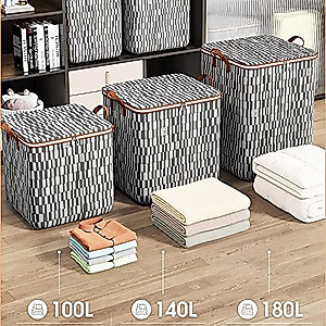 Portable Clothes Organizer, Closet Organization Organizer, Portable Storage Bag Winter Quilt Organizer (L-180L)