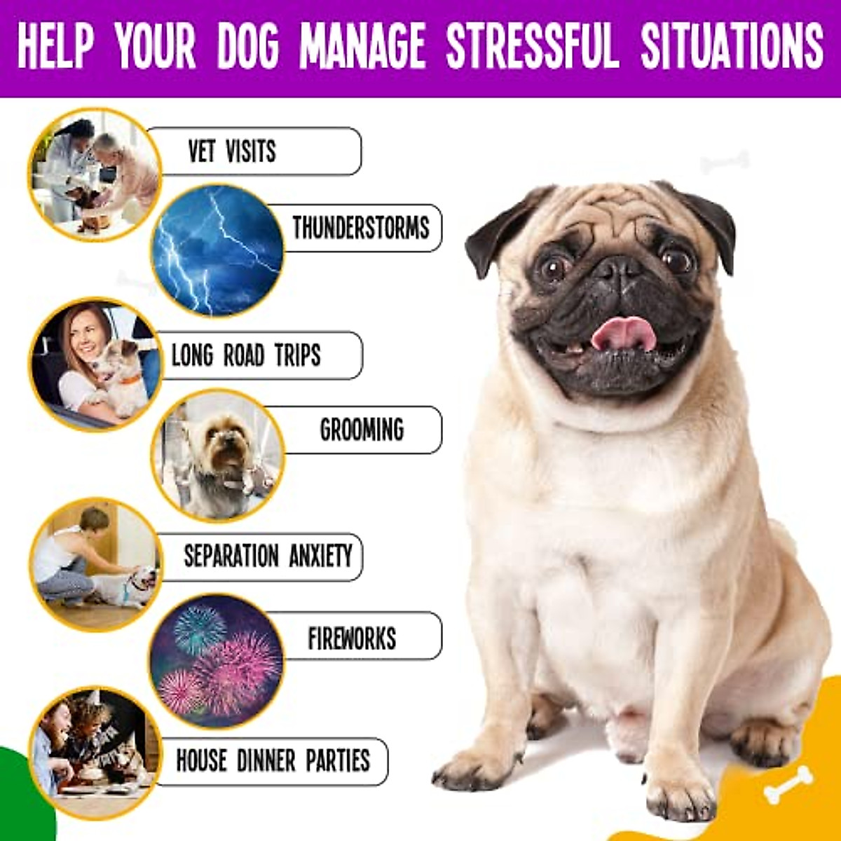 True Tails Calming Chews for Dogs – 90 Dog Calming Treats with Melatonin, Valerian Root, Hemp Oil for Dog Calming – Delicious Calming Dog Chews for Relaxation – No Preservatives or Fillers – Beef