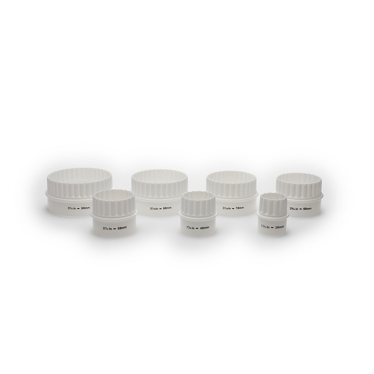 Fox Run Plain and Crinkled Double-Sided Cookie Cutters, Regular, Metallic