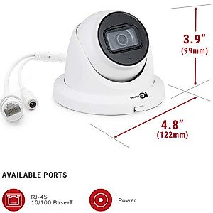 IC Realtime IPMX-E20F-IRW2 2MP IP Indoor/Outdoor Small Size Starlight Eyeball Dome Fixed 2.8mm Lens (106 AOV), 1/2.8 CMOS Sensor, IP67 Protection, Up To 164ft IR, POE, Replaced ICIP-D2000-IR