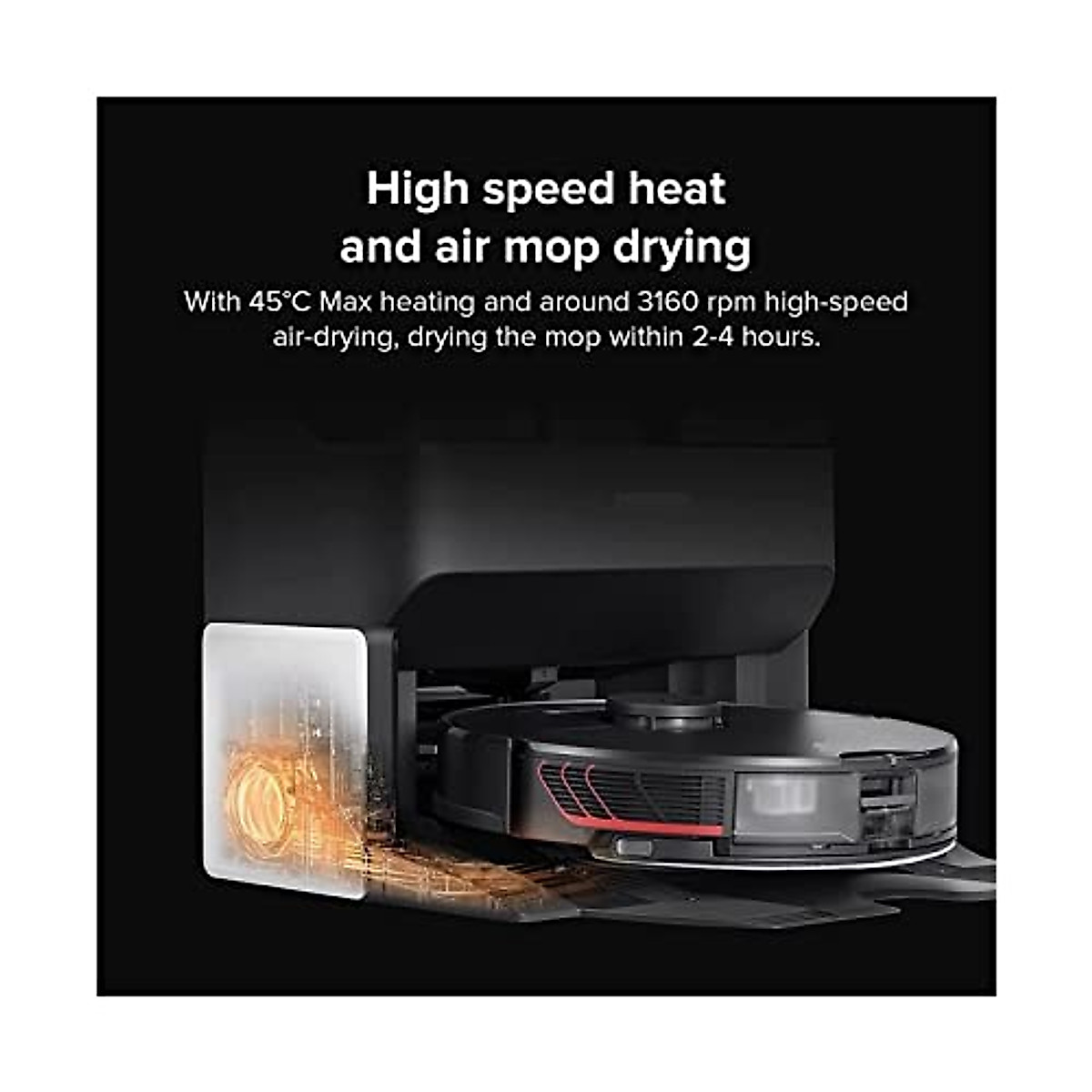 Sweeping Robot Dryer Module with Empty Filling Base, Drying Time Adjustment, Intelligent Drying, Compatible with Roborock S7 MaxV Ultra/S7 PRO Ultra Sweeper Accessories