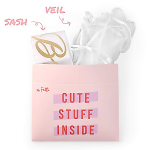 xo, Fetti Bachelorette Party Sash + Veil - Bride To Be | Bachelorette Party Decorations Kit - Sash for Bride | Bridal Shower Gift Supplies