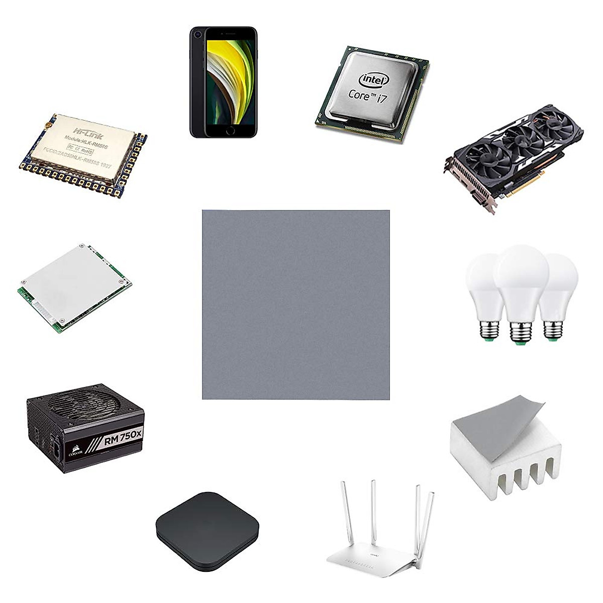 Thermal Pad 2mm, 200x200x2mm 6W/m.k Thermal Conductivity,with Good efficient Heat Dissipation Performance,for Laptop Heatsink/CPU/GPU/SSD/IC/LED Cooler