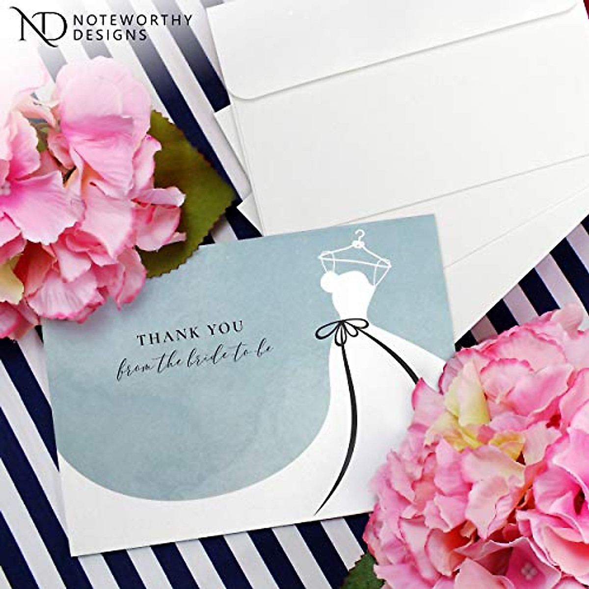 Bridal Shower Wedding Thank You Cards with Envelopes, Thank You From The Bride To Be Cards, Bridal Shower Thank You, 30 count