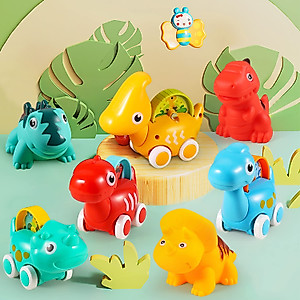 ALASOU 7 PCS Dinosaur Fantastic Creatures Toys with Playmat/Storage Bag|Baby Car Toys for 1 Year Old Boy|1st Birthday Gifts for Toddler Toys Age 1-2|1 Year Old Boy Birthday Gift for Infant Toddlers