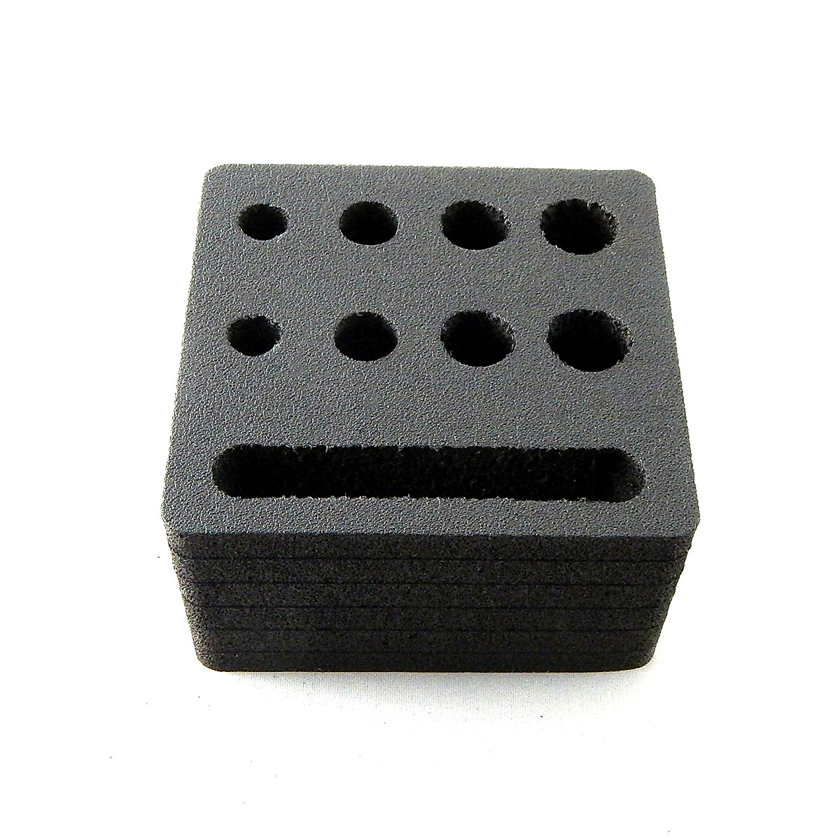 Polar Whale Personal Travel Test Tube Holder Rack Black Foam Lab Storage Organizer Compact Stand Transport Holds 8 Tubes Fits up to 11mm 13mm 15mm 17mm Diameter