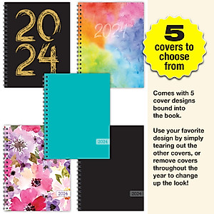 2024 Essential 8.5"x11" Monthly & Weekly Planner with Tabs & 5 Fashion Covers to Choose from - 14 Months (November 2023 - December 2024) - Frosted Vinyl Covers for Extra Protection