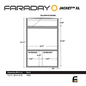 Faraday Bag XL Heavy Duty Black Canvas Kit - for Cell Phones, Tablets, Key FOBs, Passports, Credit Cards - EMP CME Signal Shielding for Law Enforcement and Military