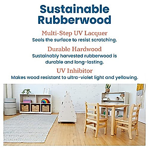 ECR4Kids Three Rung Ladderback Chair, 12in Seat Height , Classroom Seating, Natural, 2-Pack