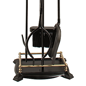 Panacea 15006 Antique Fireplace Toolset with Brass Handles, 5 Piece set