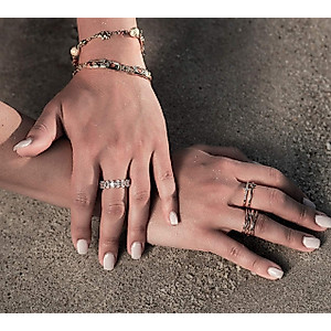 Barzel Gold Statement Trendy Cocktail Ring 18K Gold Plated Statement Ring For Women – (Gold, 8)