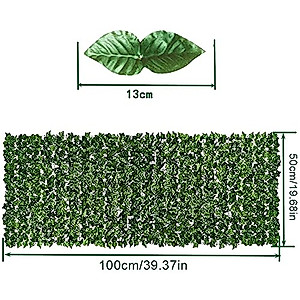 HACSYP Expandable Faux Privacy Fence Artificial Ivy Privacy Fence Screen | Garden Privacy & Protective Leaves Filter Roll Privacy Fence for Outdoor Garden Balcony Backyard