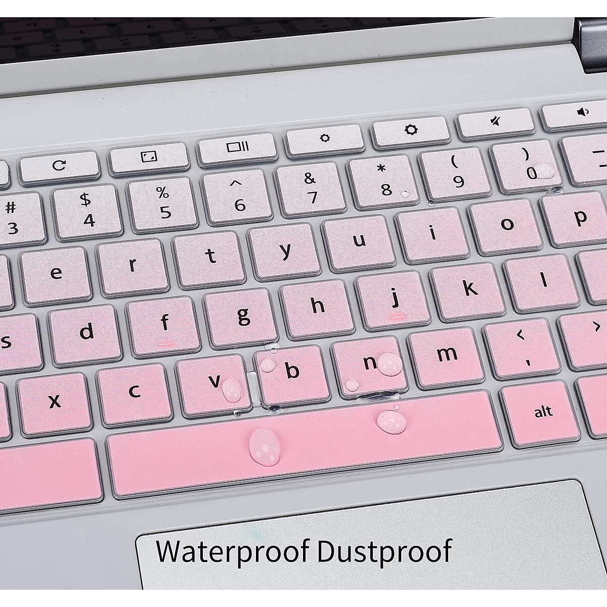 Keyboard Cover Skin for Lenovo Chromebook Flex 3 11"/IdeaPad 3 Chromebook 11.6 / Spin X360 Chromebook/Chromebook Flex 5 5i 13 / Chromebook C330 C340 100e 300e 500e 11.6, Ombre Pink