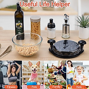 Chicken Shredder,Chicken Shredder Tool Twist Large Meat Shredder with Clear Cover and Non-Skid Base, Ergonomic Handle,Dishwasher Safe,Equipped with Pad Cloth and Brush (Black Chicken Shredder)