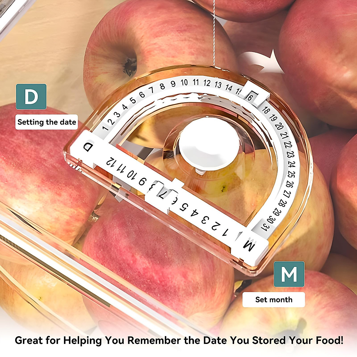 Oiperiey 3-Pack Fridge Vegetable and Fruit Storage Containers, Creative Timer Refrigerator Drain Storage Box, BPA-Free Kitchen Storage Box with Ventilation Holes to Keep Food Fresh