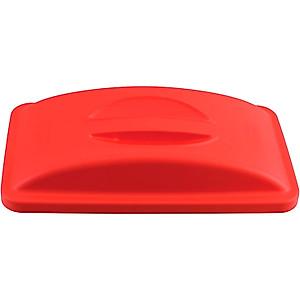 Global Industrial Solid Lid w/Handle for 23 Gallon Slim Trash Can, Red