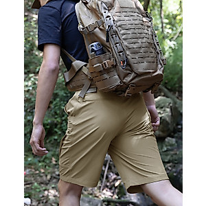 Shallowlulu Mens Cargo Hiking Shorts Water Resistant Quick Dry Lightweight Breathable Tactical Shorts with Nylon Belt(Mud 34W/10L)