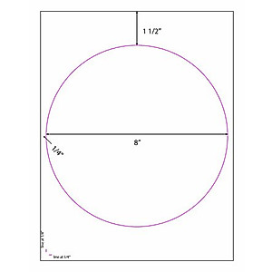 20 Label Outfitters® Large 8" Round White Laser - Inkjet Labels, 20 Sheets with ONE Label per Sheet