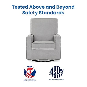 Delta Children Sophie Nursery Glider Swivel Chair with LiveSmart Performance Fabric Fabric, Nickel