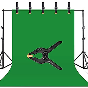 UTEBIT 8/12 Muslin Clamps 4'' Portable Black Backdrop Background Clamps Heavy Duty Paper Clips for Photo Studio, Woodwork, Artwork (12Packs)