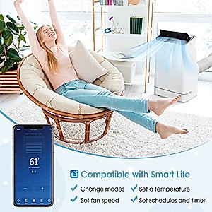 PETSITE Smart Portable Air Conditioner & Heater 15000 BTU, 4-in-1 Stand up AC Unit, Dehumidifier, Heater & Fan with Remote Control Window Kit For Rooms up to 800 Sq.ft