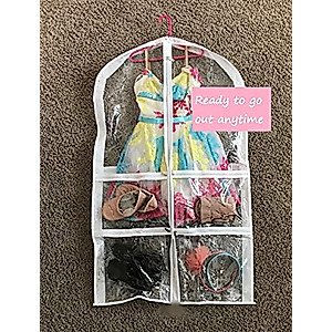 WJWSKI 20pcs Baby Kids Hangers for Nursery Closet and Kids Dance Garment Bags with 3 Pockets, 35x24x3“ Gusset Lightweight Clear Full Zipper Suit Bag for Competitions Costumes & Travel