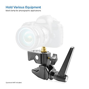 LimoStudio [1 Pack] Super Clamp with Standard Metal Stud 1/4" & 3/8" Screw for Photo Video Studio, Multi Purpose Use, AGG1108