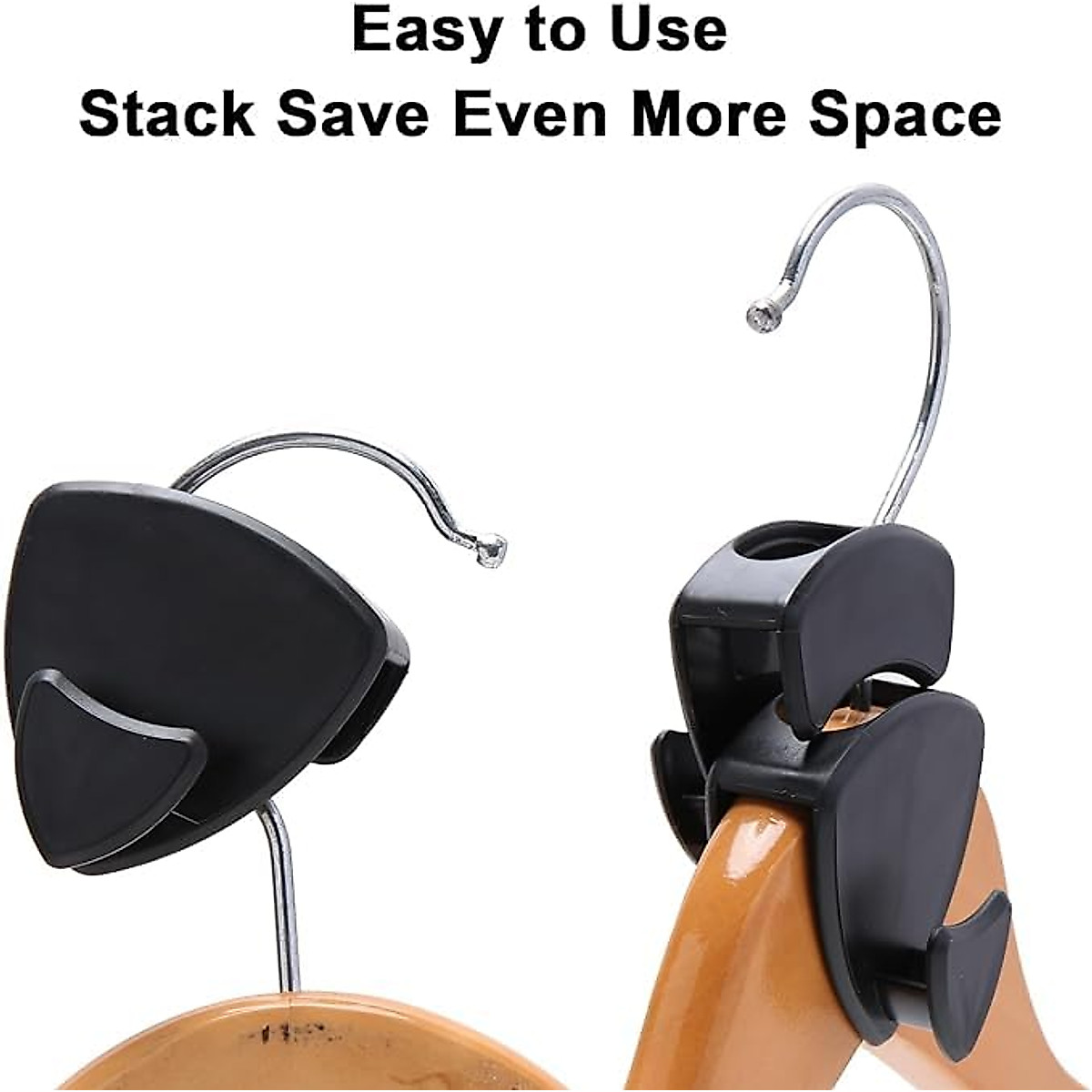 Generic Hanger Extender Hooks - Hangers Space Saving -Space Hooks Hangers as seen on tv (Black, 100 Pack)