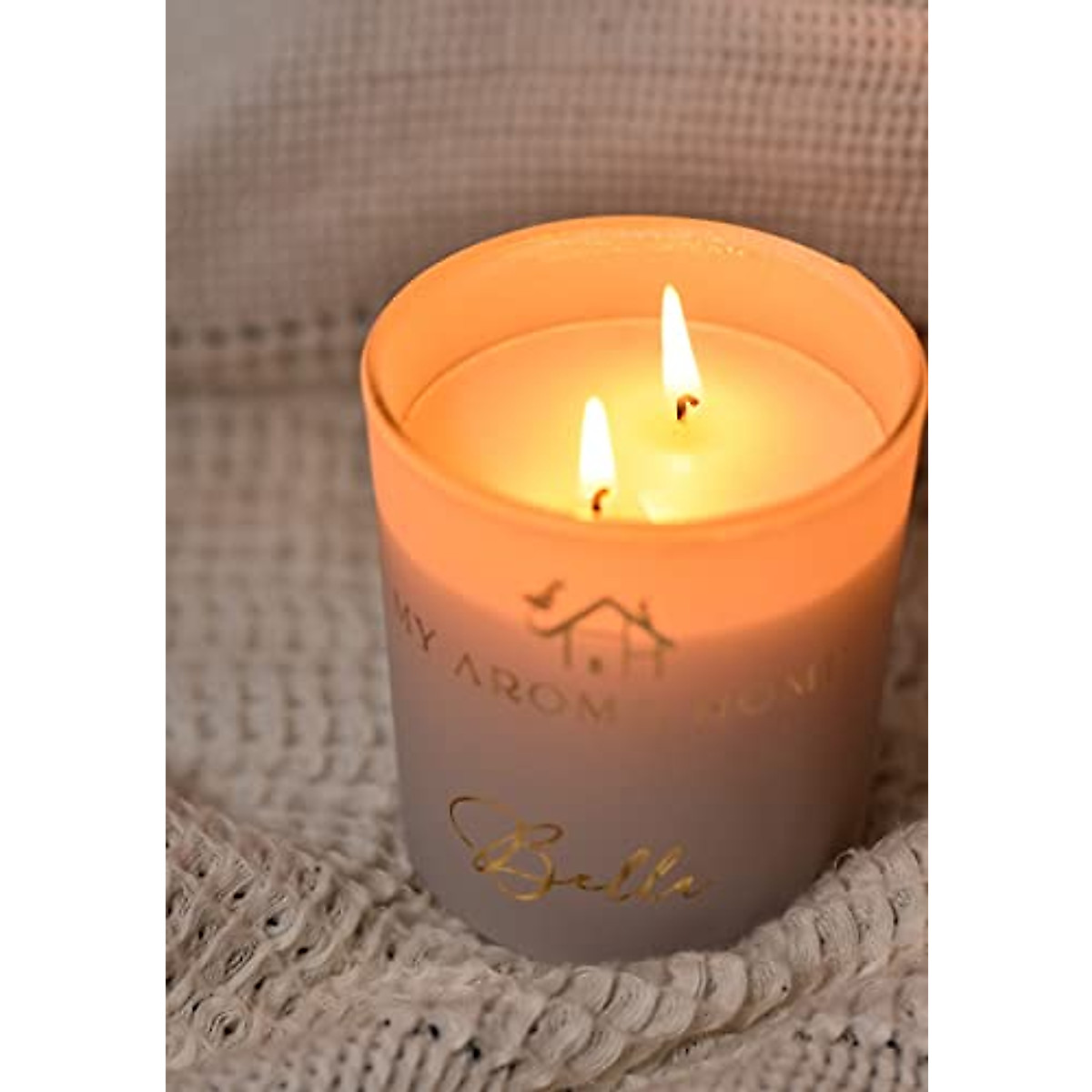 Vanilla Bean | 8 oz | Strong Scented Candles | Natural Soy Candle | Premium Strong Scent | Elegant Glass jar | Metal lid | Designer Gift Box | Long Even Burn | Double Wick