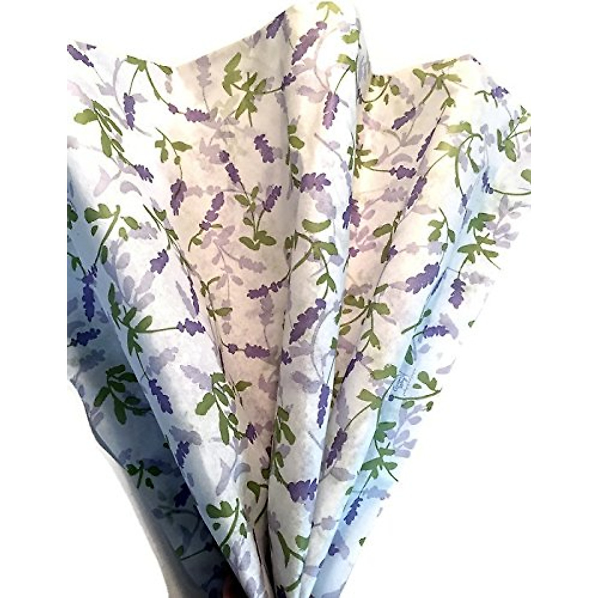French Lavender Printed Tissue Paper for Gift Wrapping, 24 Sheets