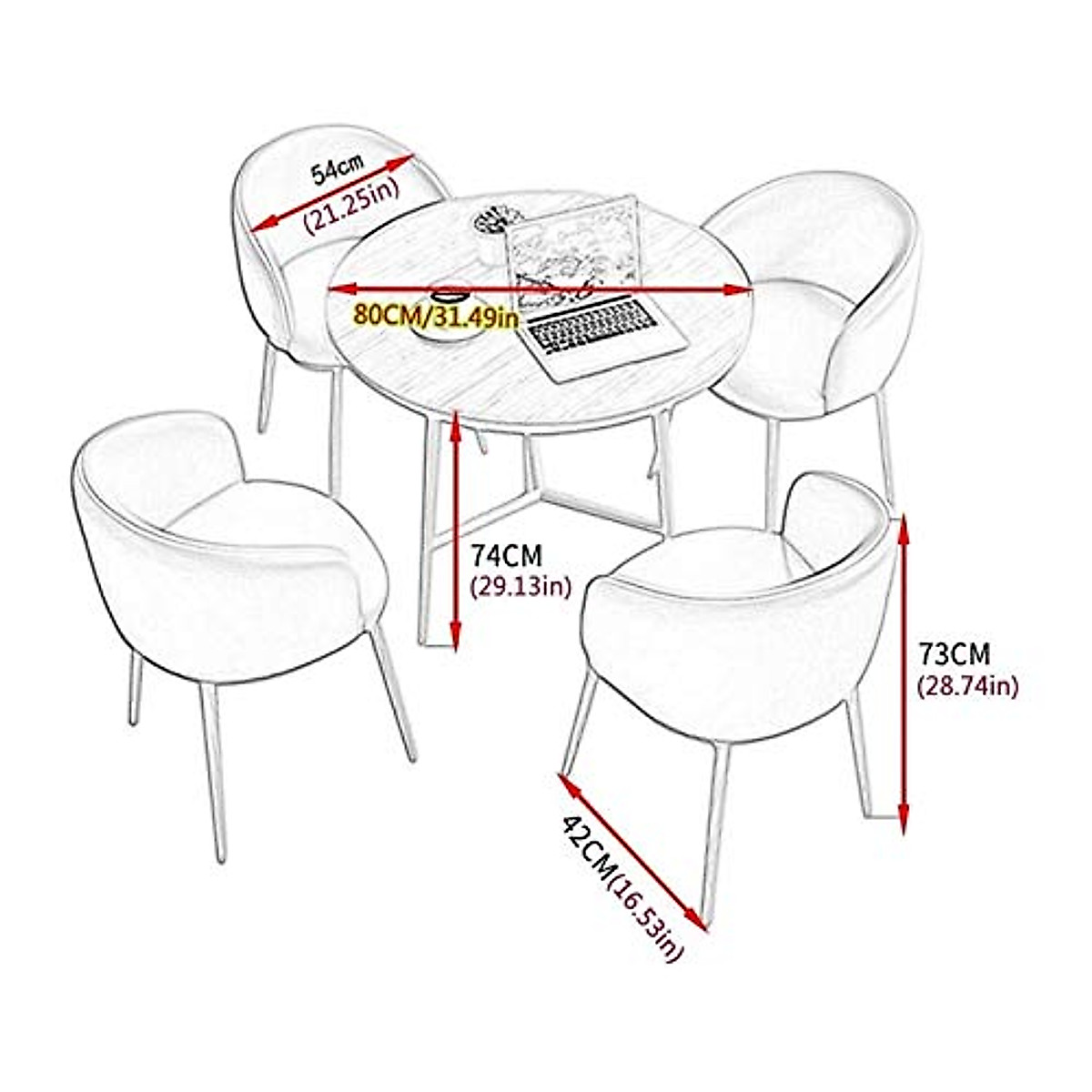 IWQHQXR Office Conference Table, Coffee Leisure Table and Chair Set Kitchen Study Bedroom Living Room Creative Display Round Dining Table Home Leisure Area Tea (Color : Style C) (Color : Grey)