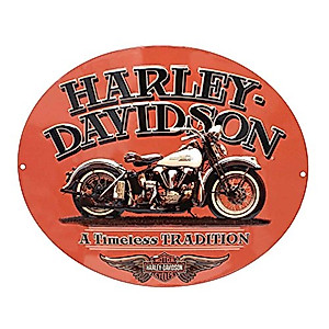 Harley-Davidson Embossed Timeless Vintage Motorcycle Tin Sign, Orange 2010781