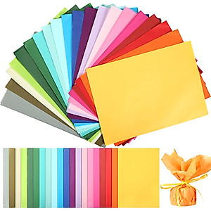 100 Sheet 20 Assorted Tissue Paper for Gift Wrapping, 14" x 20" Rainbow Colored Tissue Paper Bulk for Gift Wrapping Bags, Art Craft Floral Birthday Party Decorations Tissue Paper Pom Poms