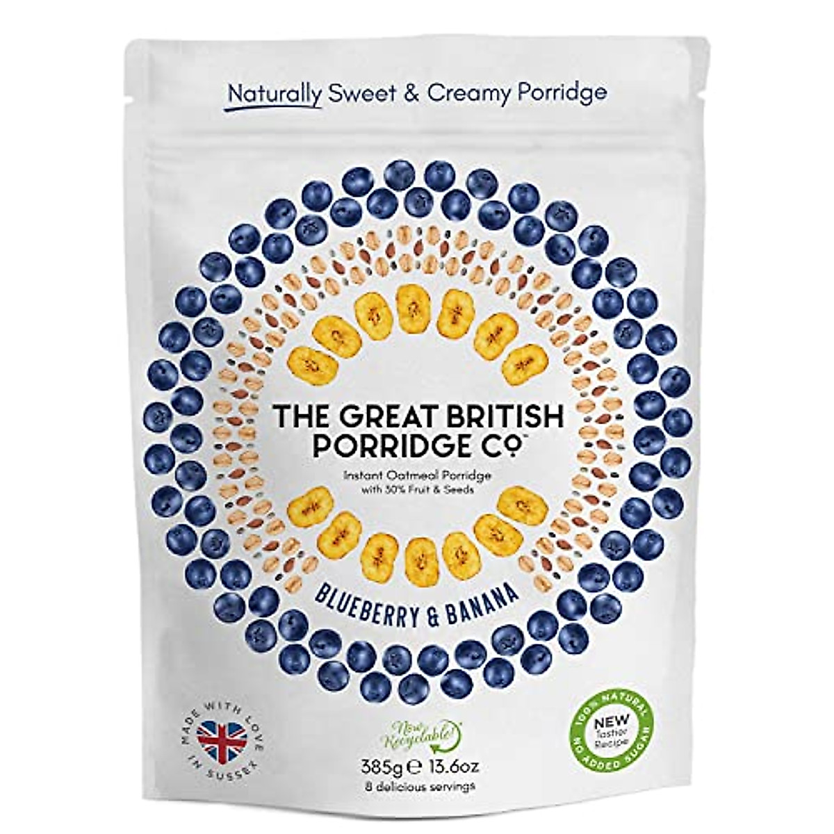 THE GREAT BRITISH PORRIDGE CO Blueberry Banana Porridge, 385 GR
