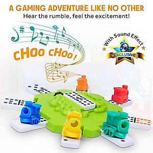 Yinlo Mexican Train Dominoes Set with Sound Effects, Mexican Train Dominoes Game for Travel, 91 Tiles Double12 Colored Dominoes Game Set with Aluminum Case