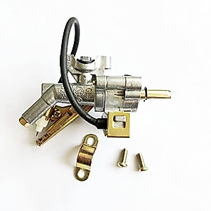 GRILLJOB 1 PC 45° BBQ Grill Gas Valve with Thrower Valve, Valve Stem OD 5/16", Orifice Size: 1.05mm for LP Gas, Fits for 5/8" Manifold Tube