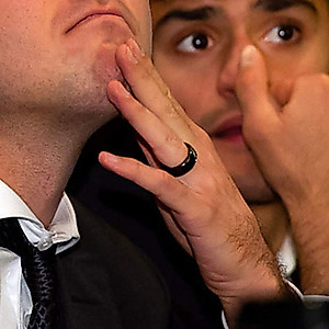 Hematite Rings for Women Anti-Swelling Black Obsidian Rings for Women Men (Ring Size 8)