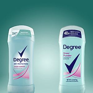 Degree Original Antiperspirant Deodorant Sheer Powder Pack of 6 48-Hour Sweat & Odor Protection Antiperspirant for Women 2.6 oz