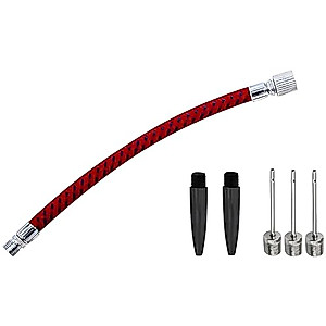 AppleRound Ball Pump Kit, Hand Air Pump with Flexible Extension Hose, Needle Nose Nozzles and Tapered Nozzles for Basketball, Football, Volleyball, Ballon, Soccer and Other Sports Ball, Pack of 3