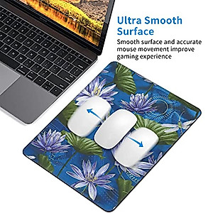 Water Lily and Dragonfly Unique Mouse Pad, Anti-Slip Wear Comfortable Feel, Game Office Home Rubber Base Computer Mouse Pad