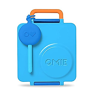 OmieBox Deluxe Bundle Set - Insulated Bento Lunch Box With Thermos PLUS Reusable Fork and Spoon with Case - (Blue)